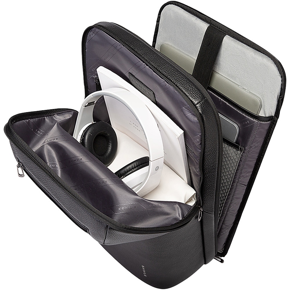 Rucsac laptop 15.6 inch, din piele naturala, rezistent la stropi de apa ...