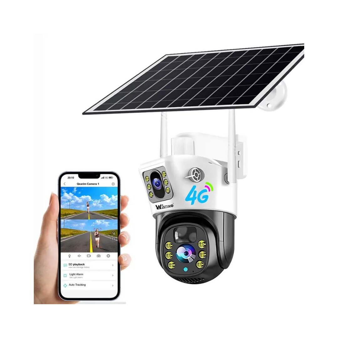 Camera Supraveghere 4G 3K Ultra HD, Dual Camera 4MP, Incarcare Solara ...