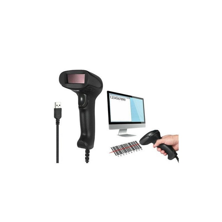 Scanner Coduri de Bare cu Cablu USB Q-A202 - eMAG.ro