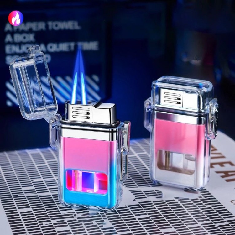 Bricheta cu gaz, cu dublu foc, din metal, WF27, culoare roz - eMAG.ro