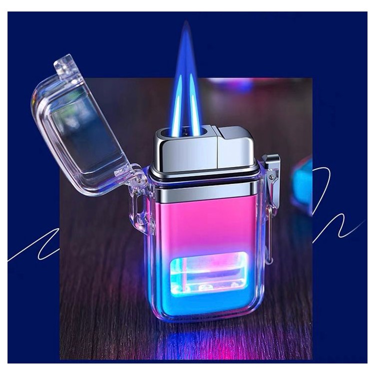 Bricheta cu gaz, cu dublu foc, din metal, WF27, culoare roz - eMAG.ro