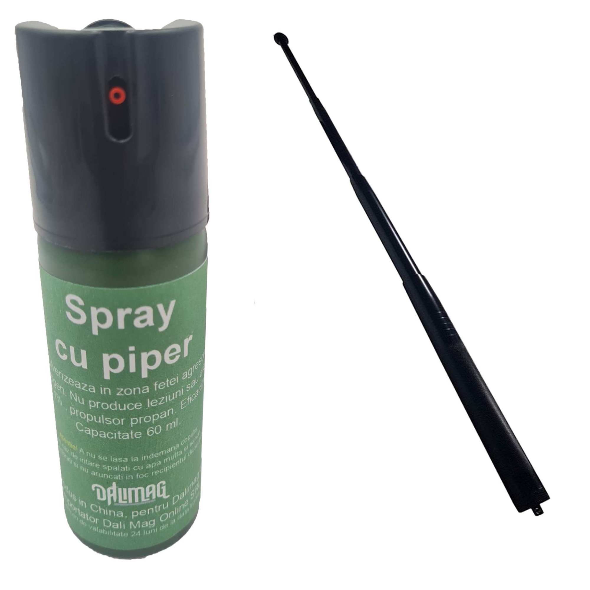 Kit Spray Piper Paralizant 60 ml, Baston Telescopic 64 cm, Dalimag ...