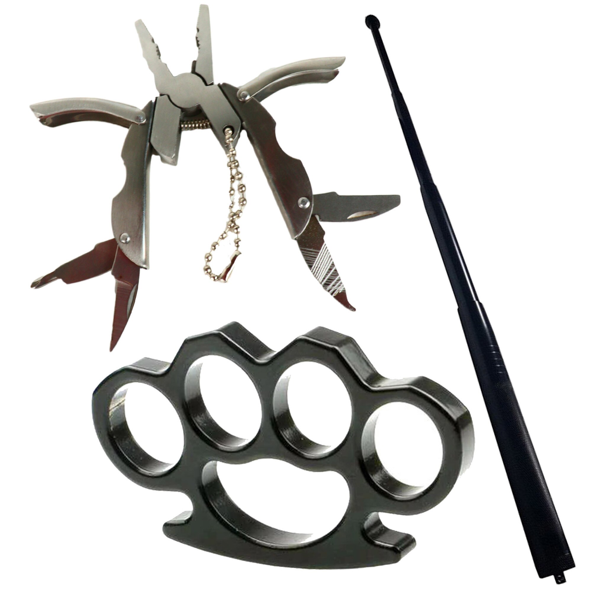 Kit Baston Telescopic 64 cm, 4 Sectiuni, Pumnal Rozeta Box, Cleste ...