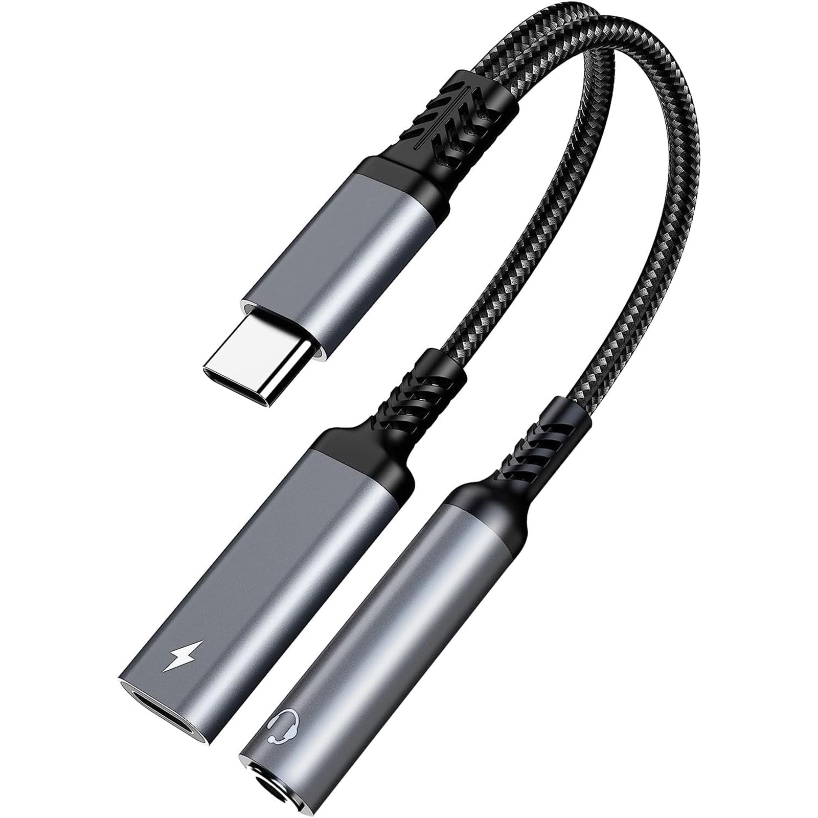 Adaptor audio 2 in 1 casti USB Tip C la Jack 3.5mm, NUODWELL, PD 60W ...