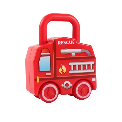 Set de 6 Lacate Masini cu Numere si chei, Ambulanta, Politie, Autobuz ...