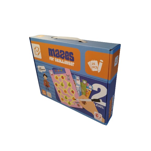 Joc Labirinturi cu 25 de Planse Reutilizabile, educative, Nivel 2,4 ...