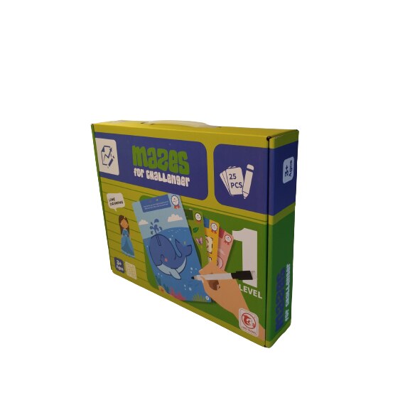 Joc Labirinturi cu 25 de Planse Reutilizabile, educative, Nivel 1,3 ...