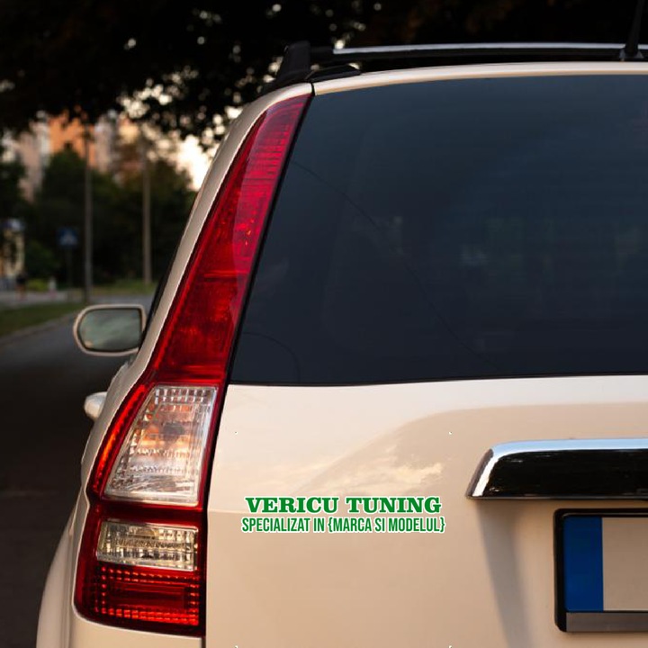 Set sticker decorativ auto VERICU TUNING, autocolant, 21cm, Roz si ...
