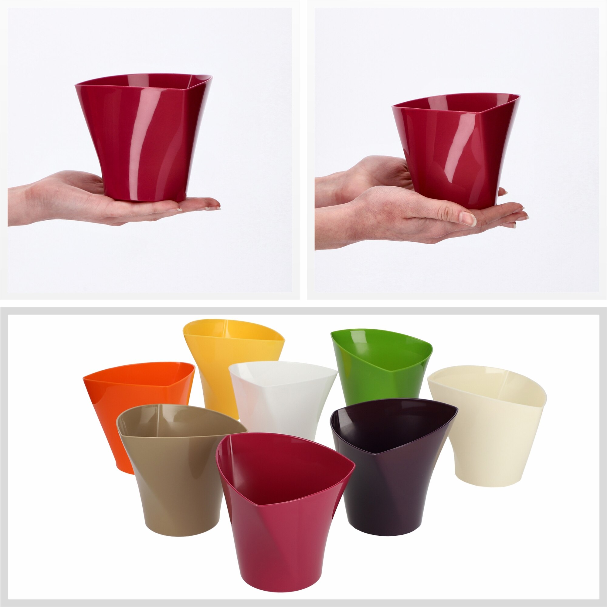 Ghiveci asimetric, KADAX, Plastic, Roz, 13 cm - eMAG.ro