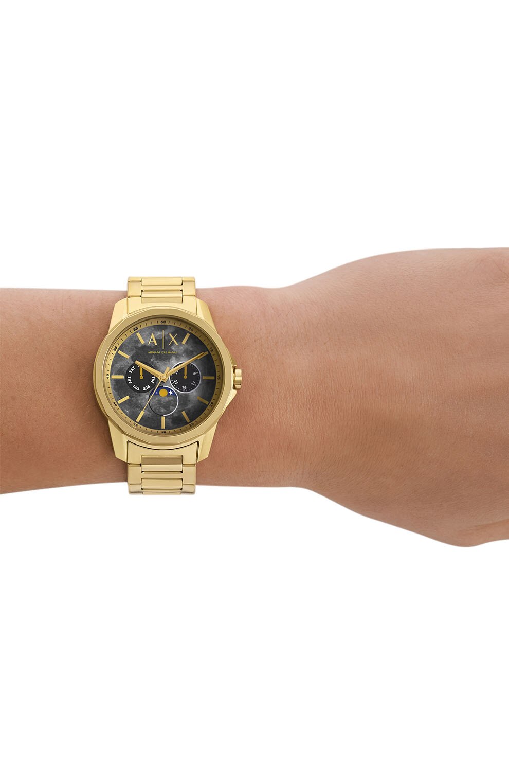 ARMANI EXCHANGE, Ceas quartz cu functii multiple, Auriu - eMAG.ro