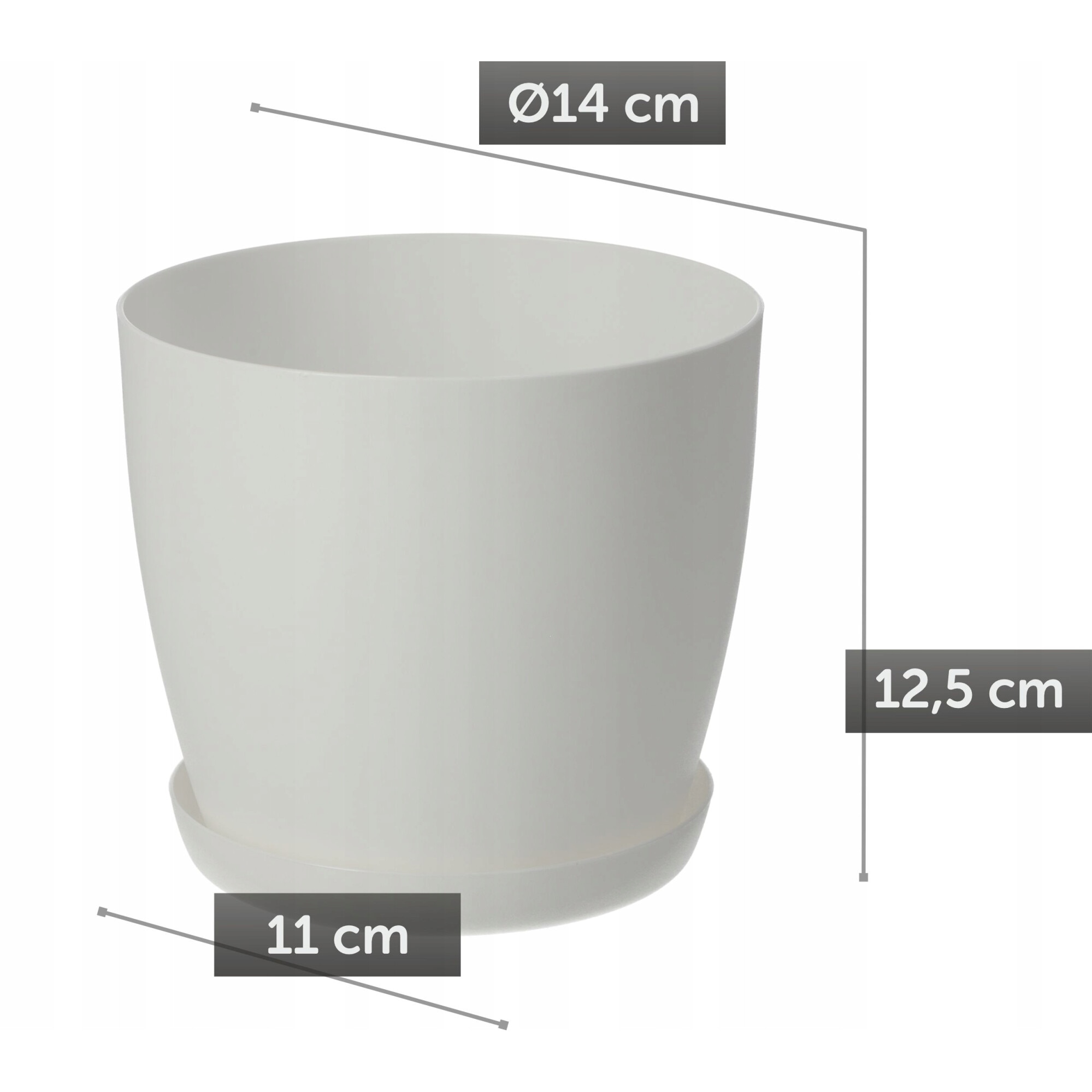 Ghiveci de flori KADAX Agen cu baza 14 cm, alb mat - eMAG.ro