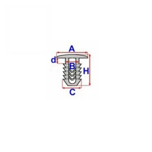 Set 10 bucati pin fixare tapiterie ROM50129Z pentru DACIA LOGAN, LOGAN ...