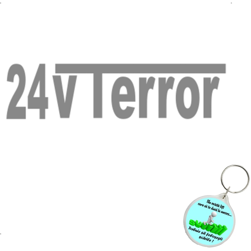 Set sticker decorativ auto 24v terror, autocolant, 26 cm, Galben si ...