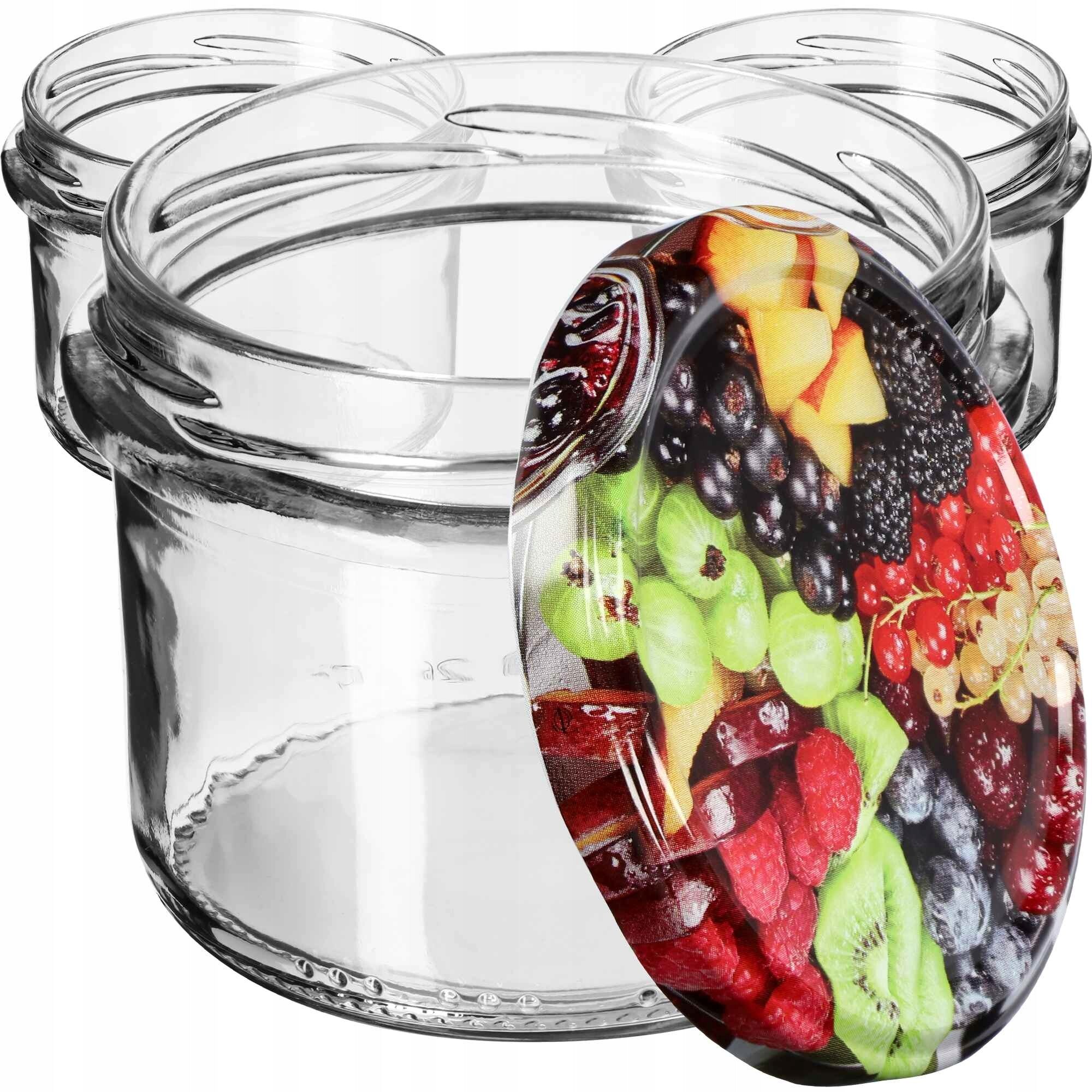 Set 10 borcane cu capac, Kadax, Sticla, Multicolor, 235 ml - eMAG.ro