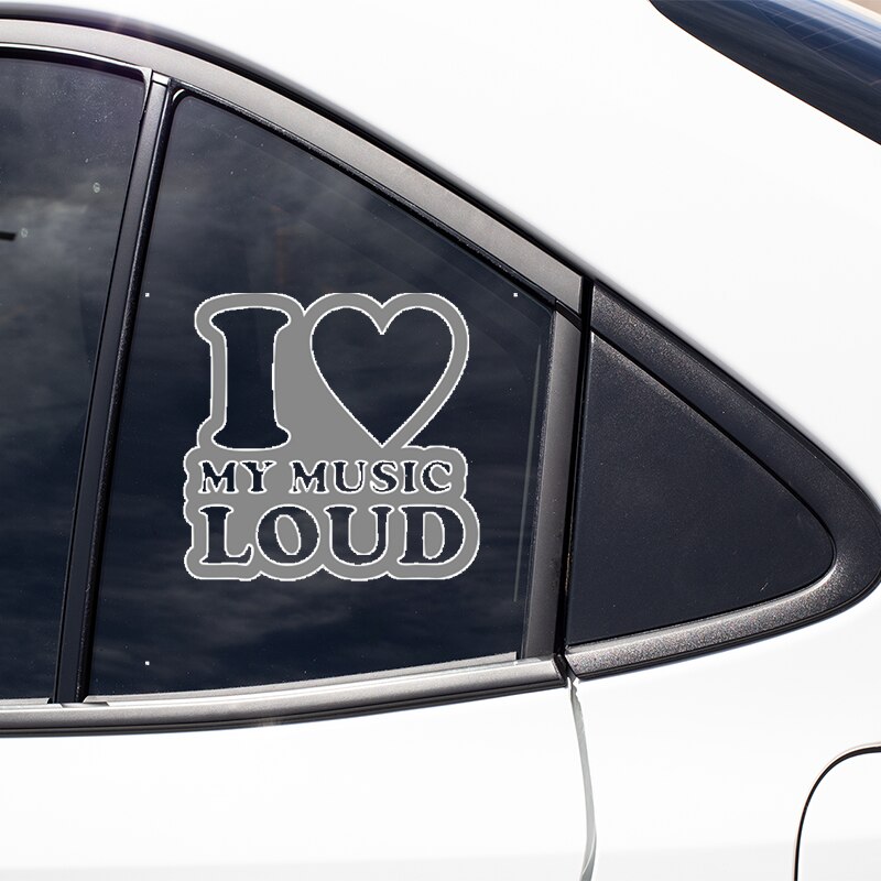 Set sticker decorativ auto i love loud music, autocolant, 26 cm, Galben ...