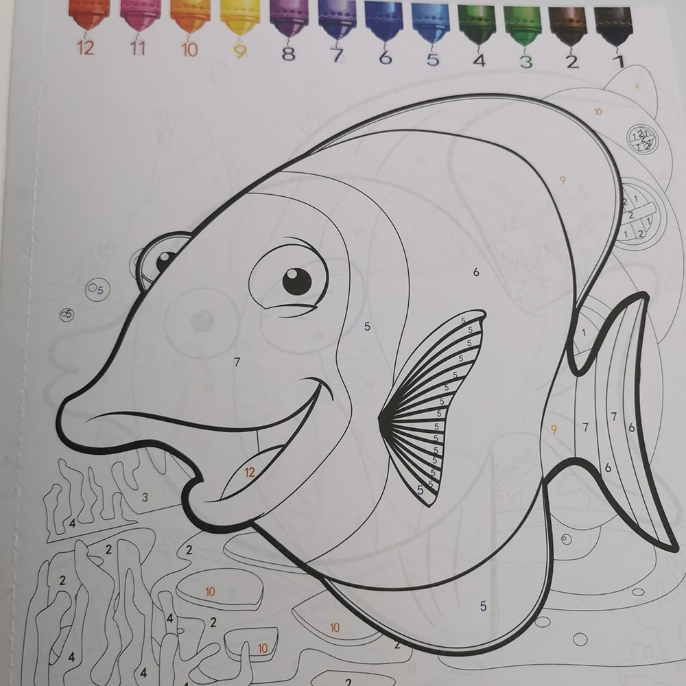 Carte de Colorat cu 50 stickere, 12 pagini, 25x25cm, Lumea Marina ...