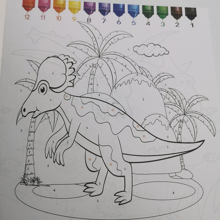 Carte de Colorat cu 50 stickere, 12 pagini, 25x25cm, Lumea Dinozaurilor ...