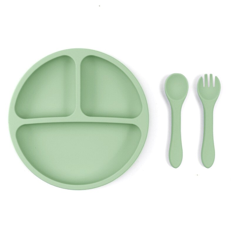 Set de vesela bebelusi, Silicon, Verde - eMAG.ro