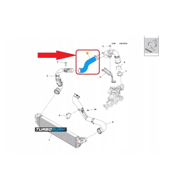 Маркуч за въздух на интеркулера, Turborury, Renault Master Opel Movano ...