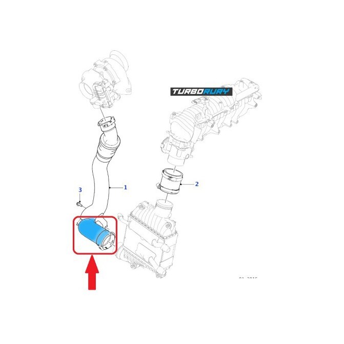 Въздушен маркуч на интеркулера, Turborury, Jaguar XE XF II XF ...