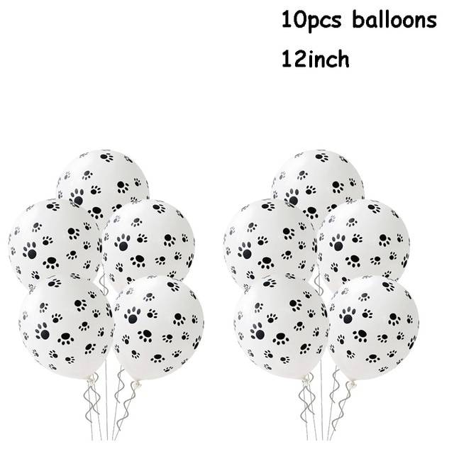 Set 10 baloane latex urme labute de catel, It's Party Time, 30 cm - eMAG.ro