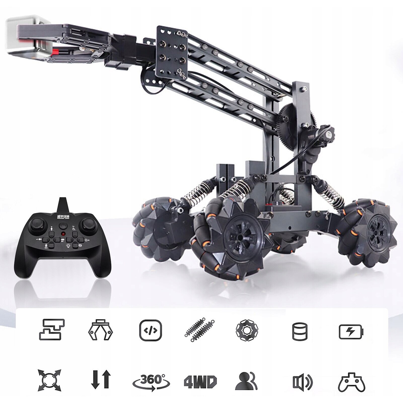 Robot Metalic cu telecomanda 2 in 1 RC JK03 cu griper si cupa - eMAG.ro