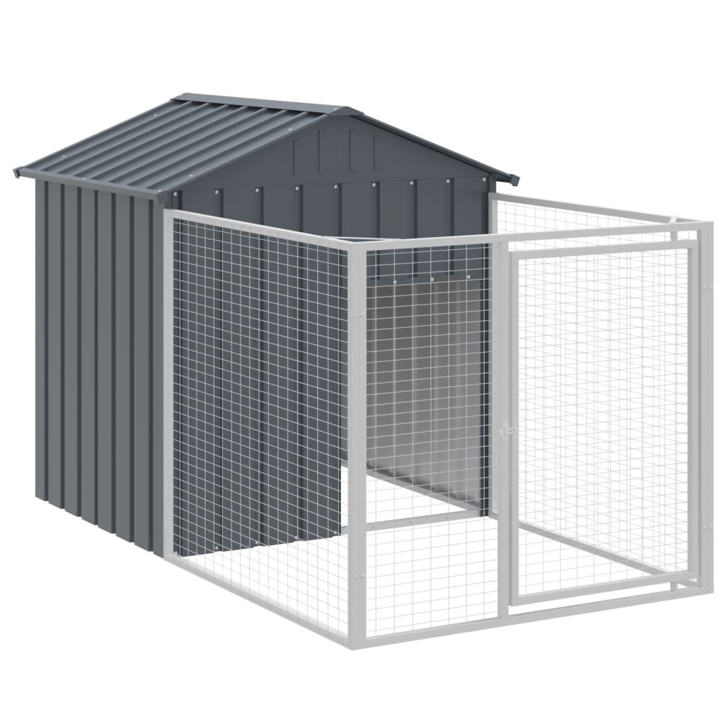 Cusca caine vidaXL, cu tarc antracit 117x201x123 cm otel galvanizat, 24 ...