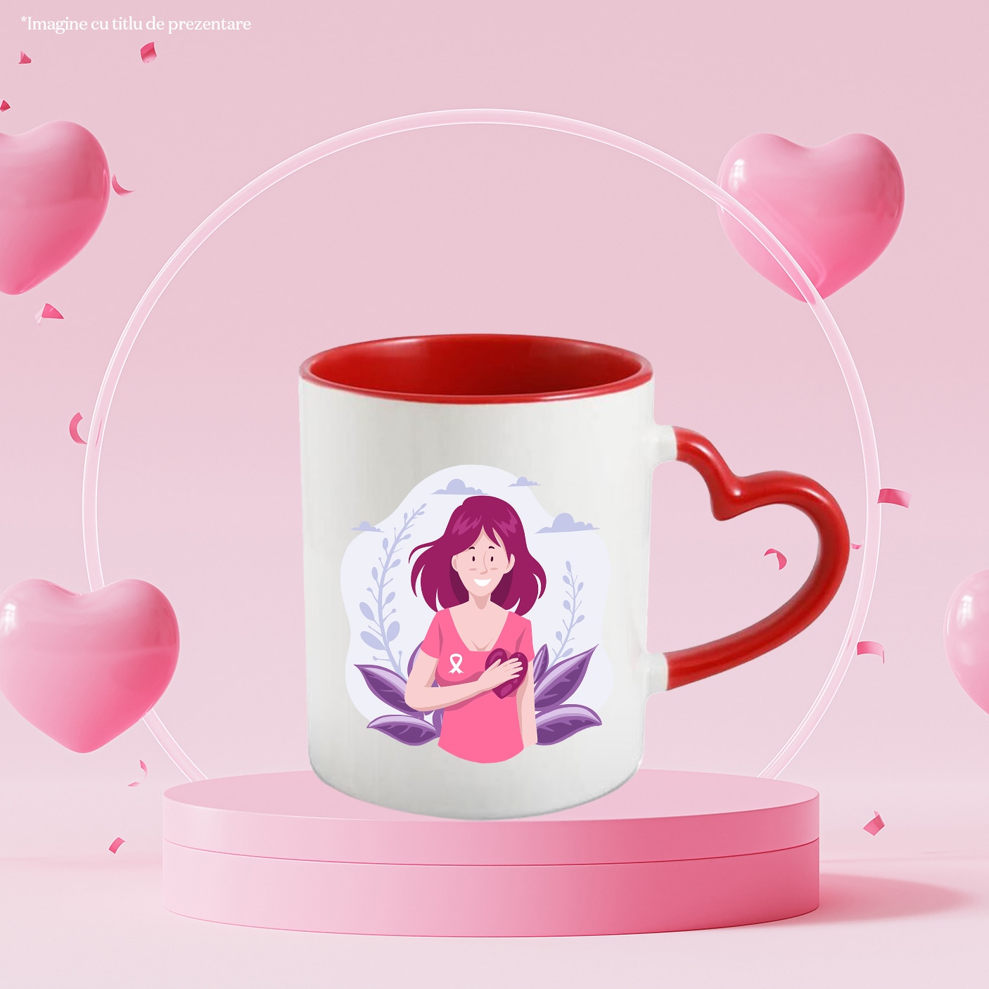 Cana Cu Inima, Cancer De San, Supravietuitor, Multicolor 330 ml ...