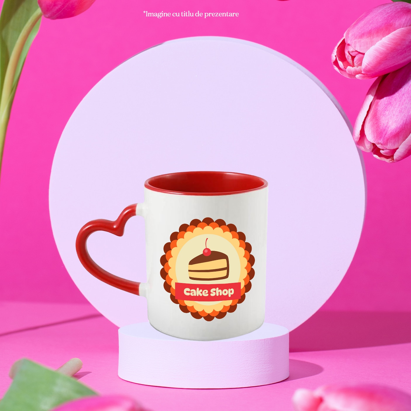 Cana Cu Mesaj In Engleza Cake Shop, Tort, Felie, Cireasa, Flori ...