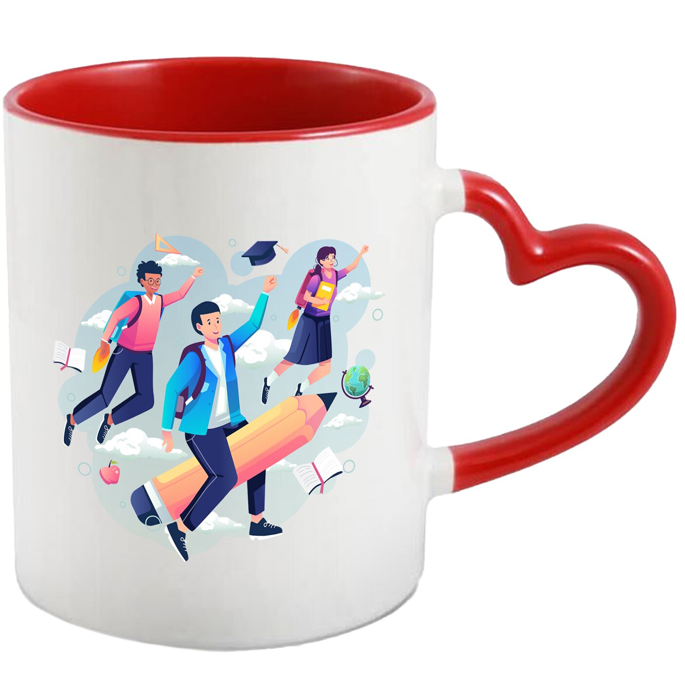 Cana Cu Elevi, Creion, Carte, Echer, Multicolor 330 ml, Ceramica cu ...