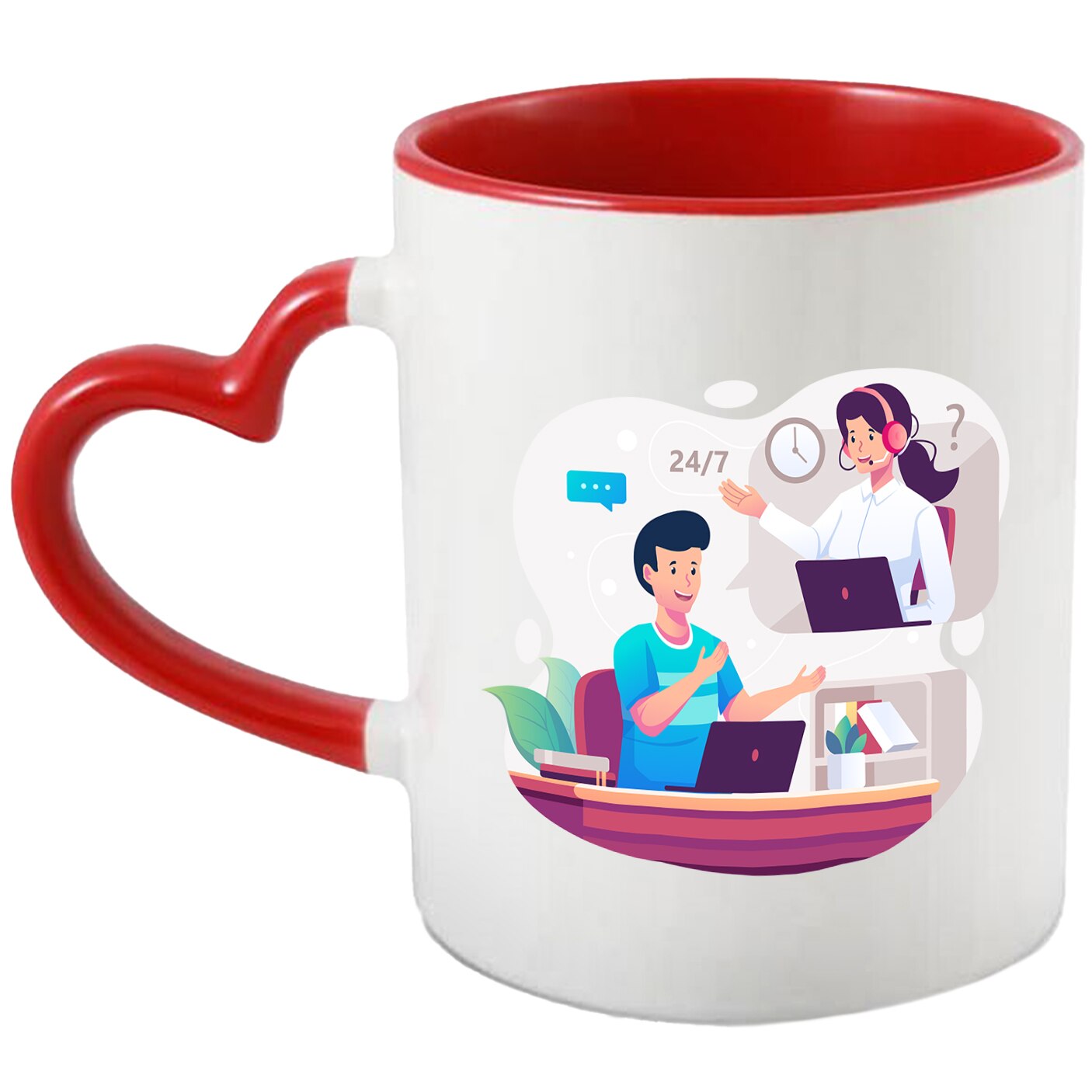 Cana Cu Suport Tehnic, Call Center, Laptop, Casti, Multicolor 330 ml ...