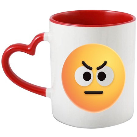 Cana Cu Emoticon, Emoji, Suparat, Ochi, Multicolor 330 ml, Ceramica cu ...