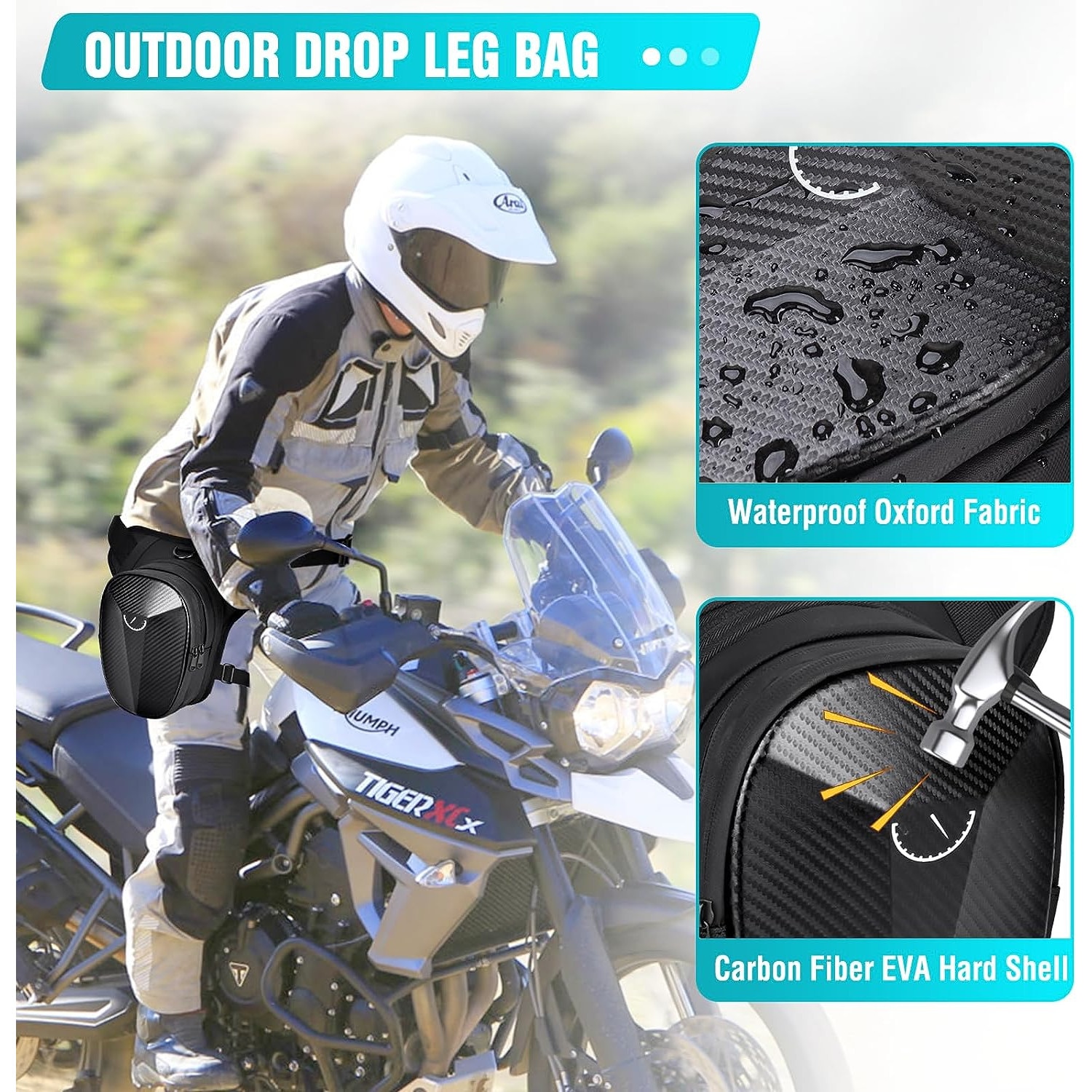 Geanta de picior hardshell moto corner, Cafuneplus®, rezistent la uzura ...