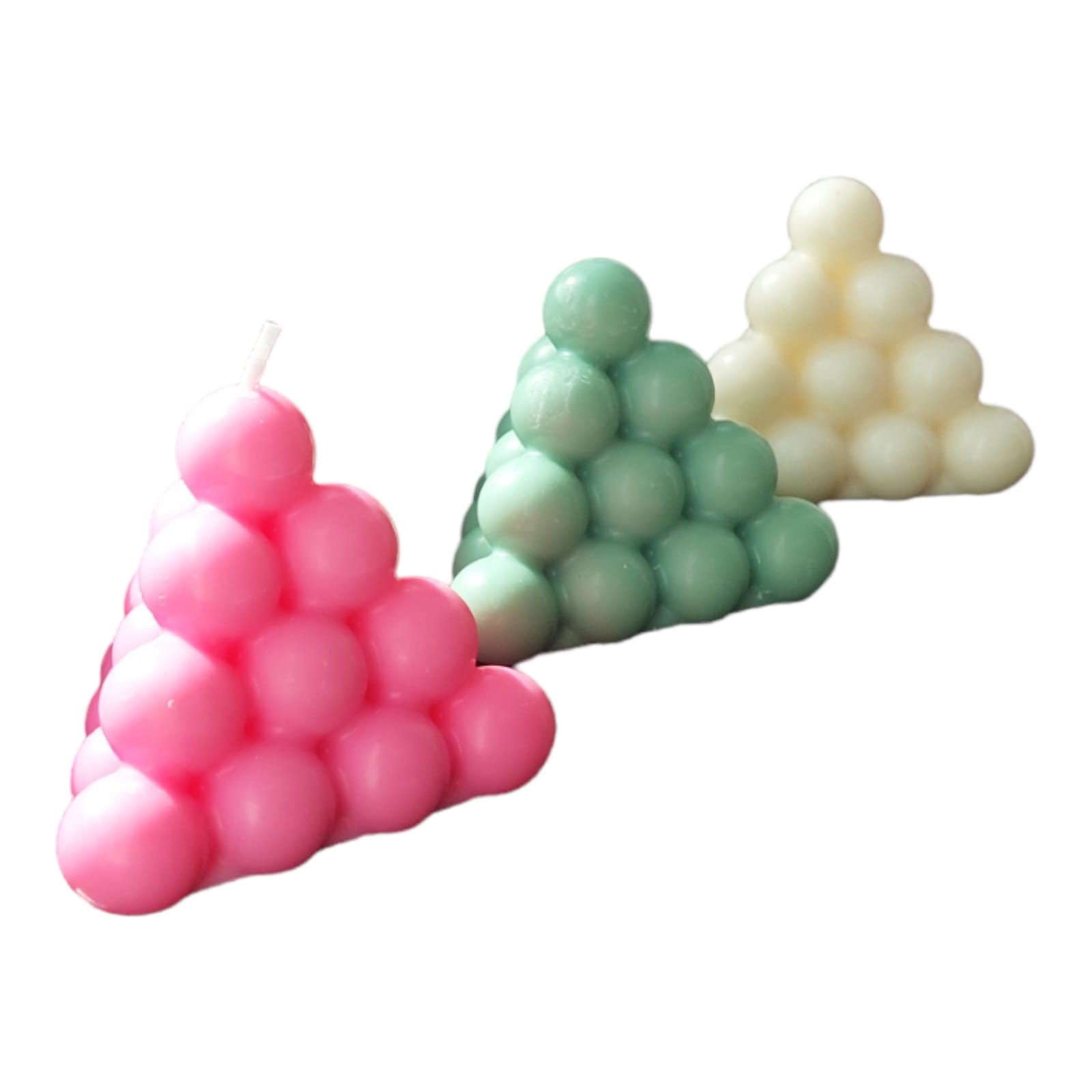 Set 3 lumanari decorative parfumate, vanilie, forma piramida, 85g - eMAG.ro