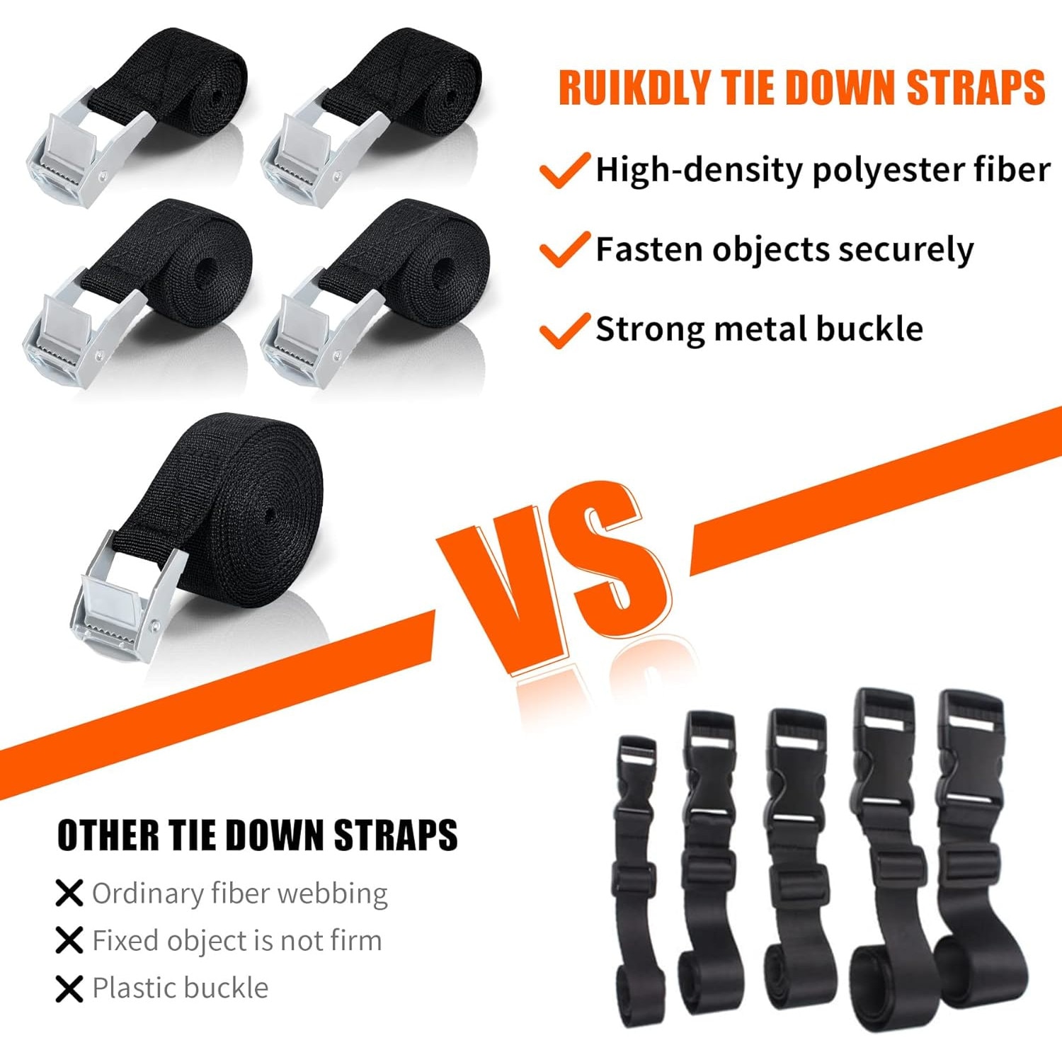 Set 8 chingi de ancorare, Cafuneplus®, 1mx25mm, Poliester, reglabile ...