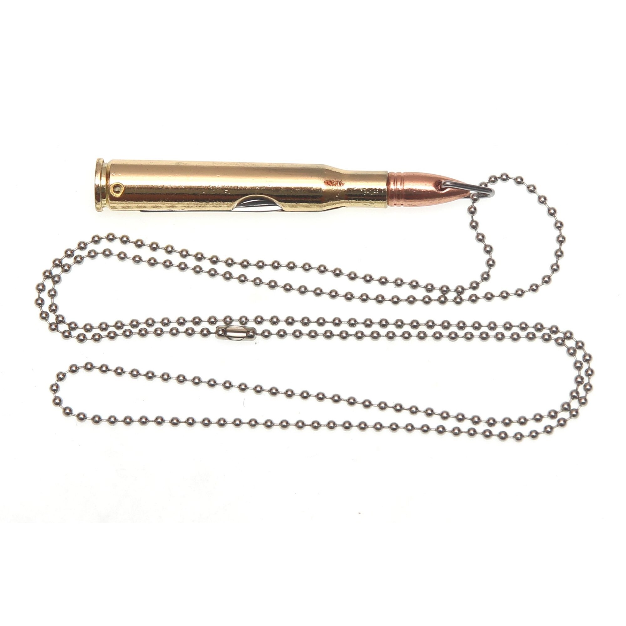 Briceag de tip Breloc Cartus, Glont cu lant pentru agatat in gat, Lama ...