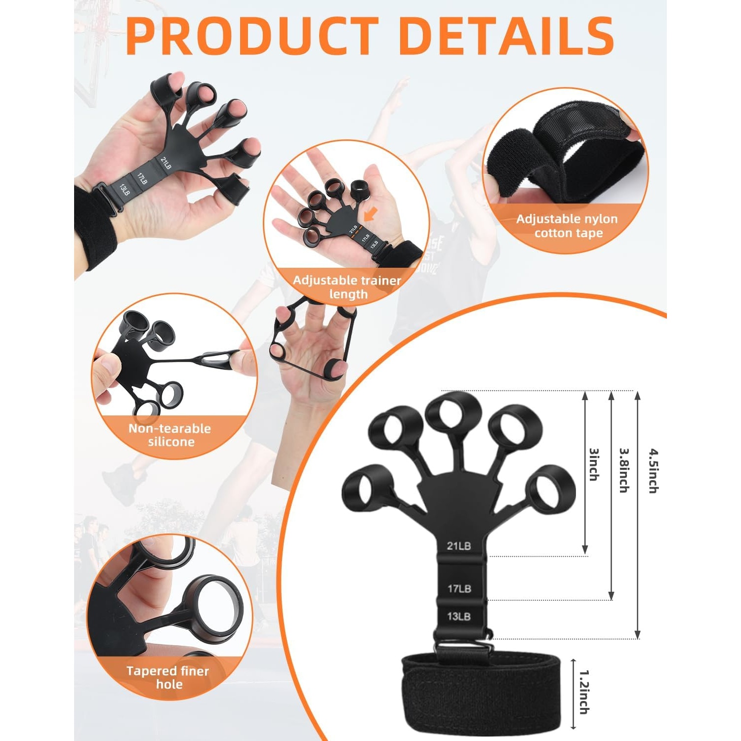 Set 4 Flexori Degete, Cafuneplus®, pentru exercitii antebrat, degete si ...