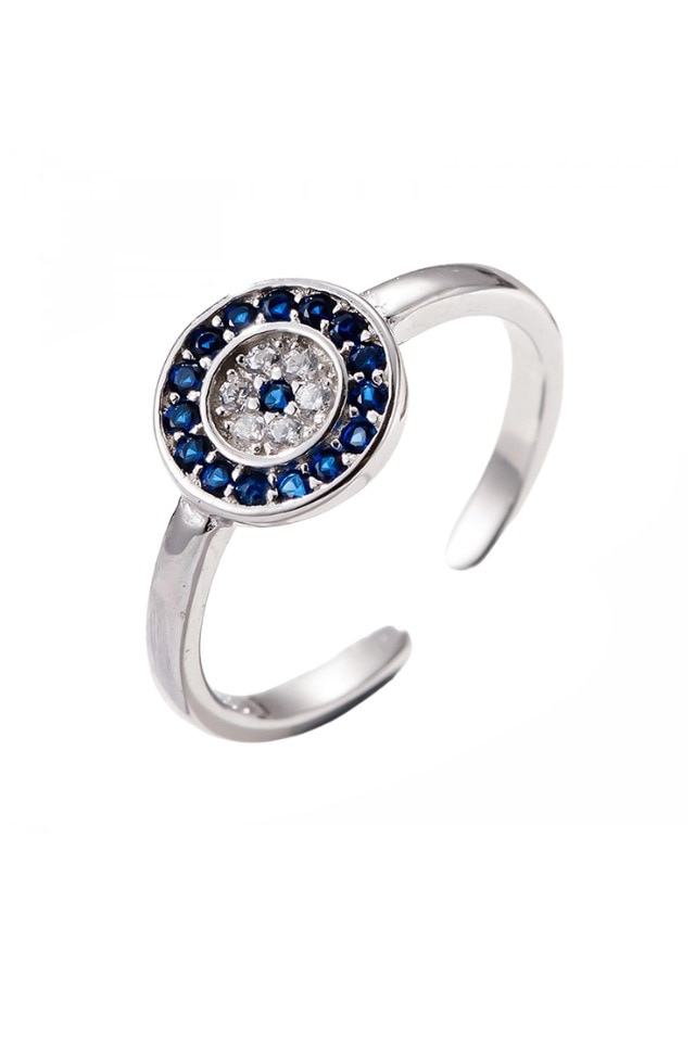 Inel din Argint 925 Blue Eye cu pietricele de zirconiu albastre, masura ...