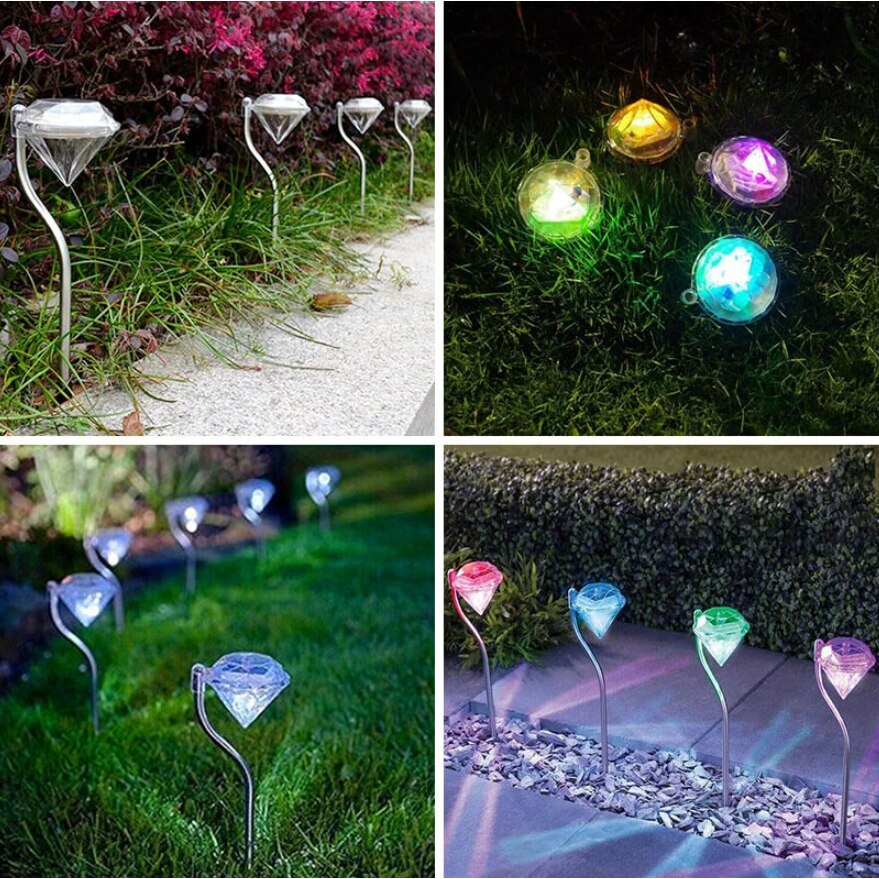 Lampi solare cu LED-uri DiamondPath, Set 8 buc. iluminare, Rezistente ...