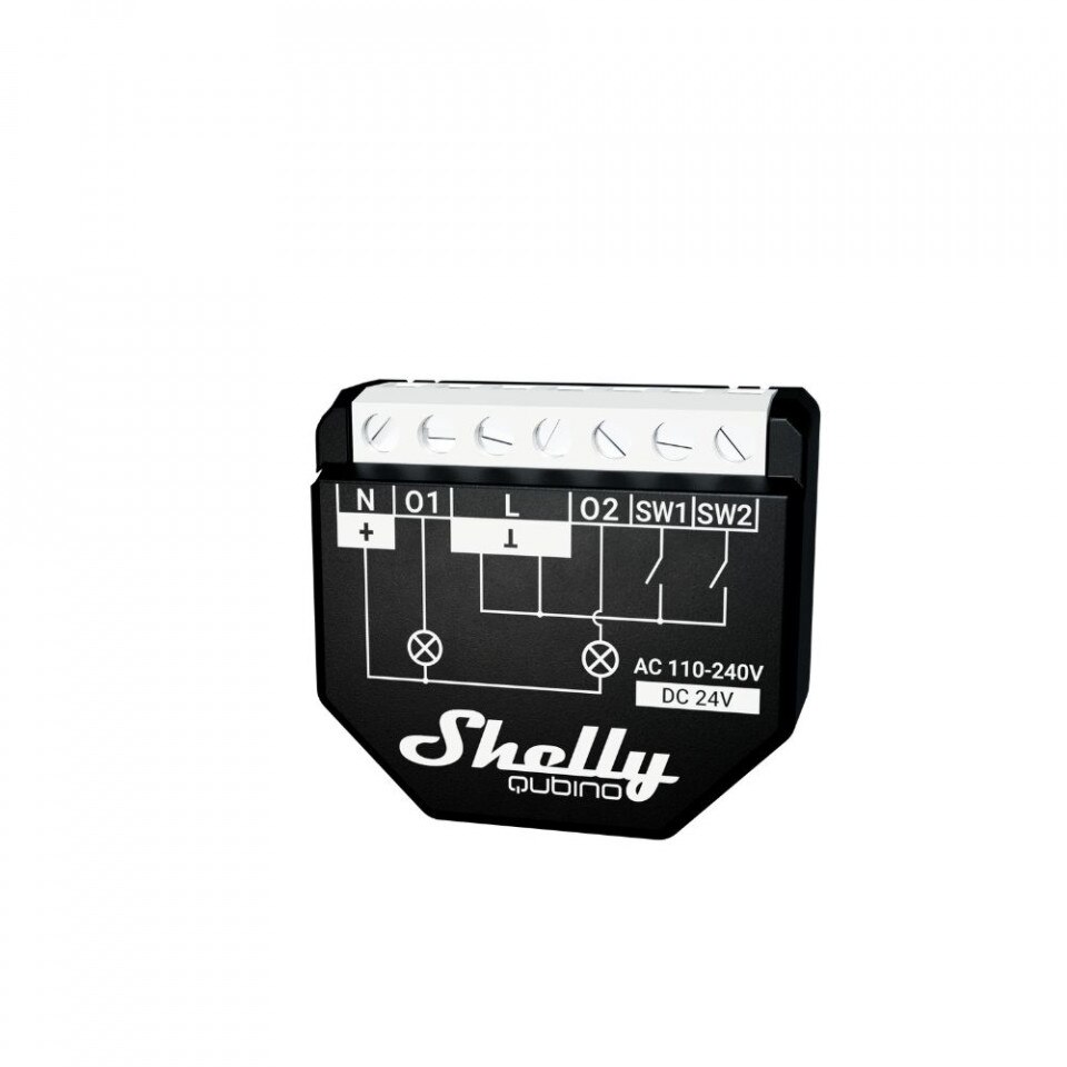 Releu inteligent Shelly Qubino Wave 2PM cu contor de putere cu 2 ...