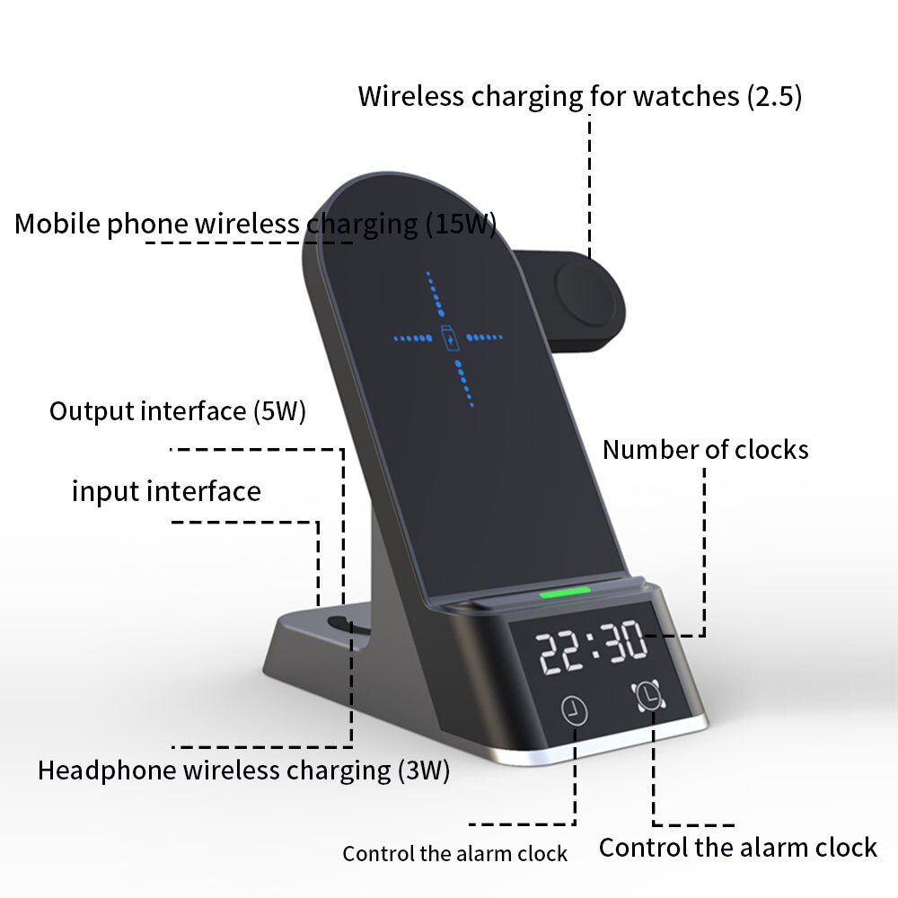 Incarcator Wireless LOONATIQ tip Statie de Incarcare 6 in 1, Functie ...