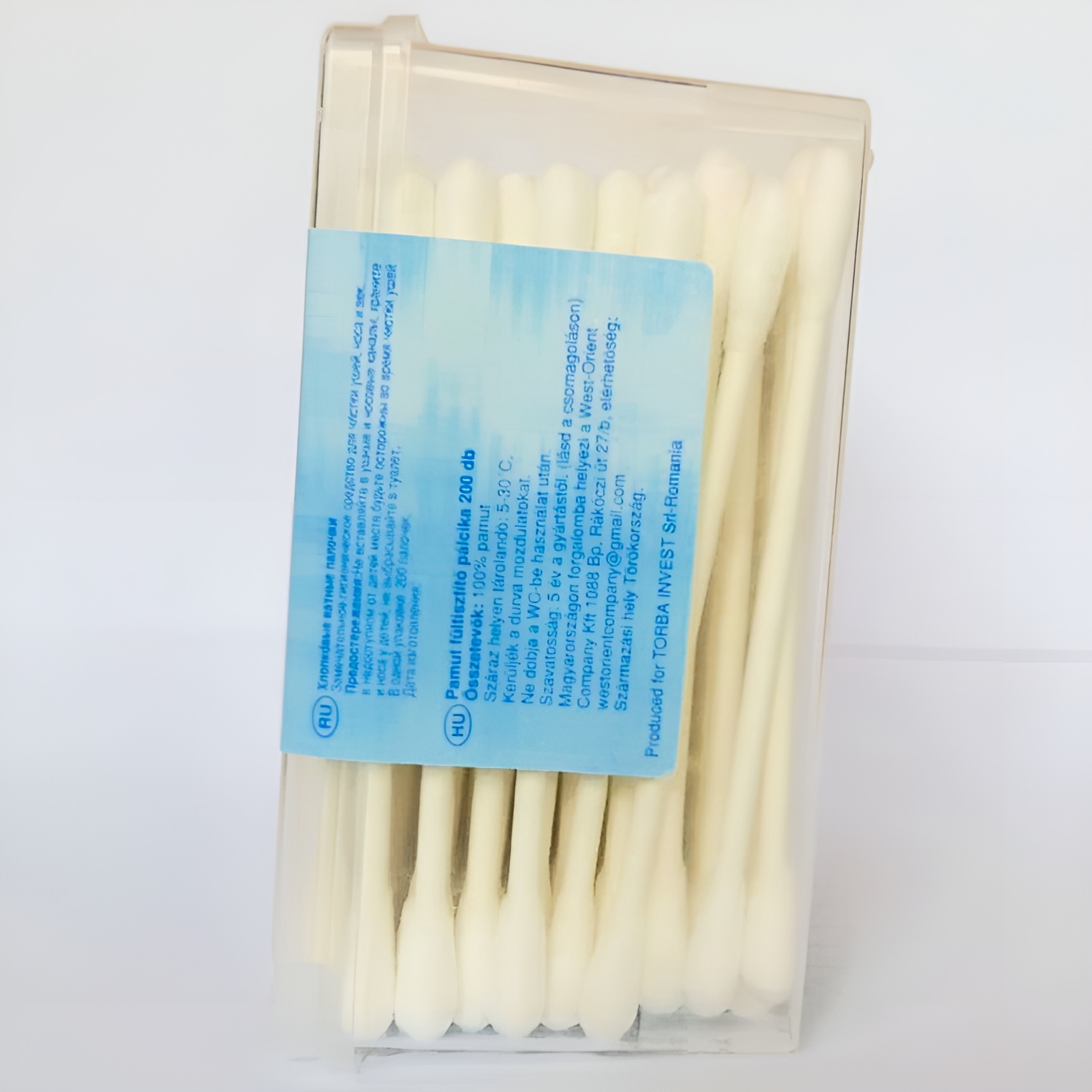 Betisoare igienice pentru urechi, din bumbac natural, cu betisor din ...