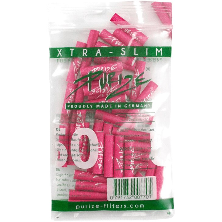 Filtre cu Carbon Activ 'Purize' XTRA Slim 6mm, x50buc Roz - eMAG.ro