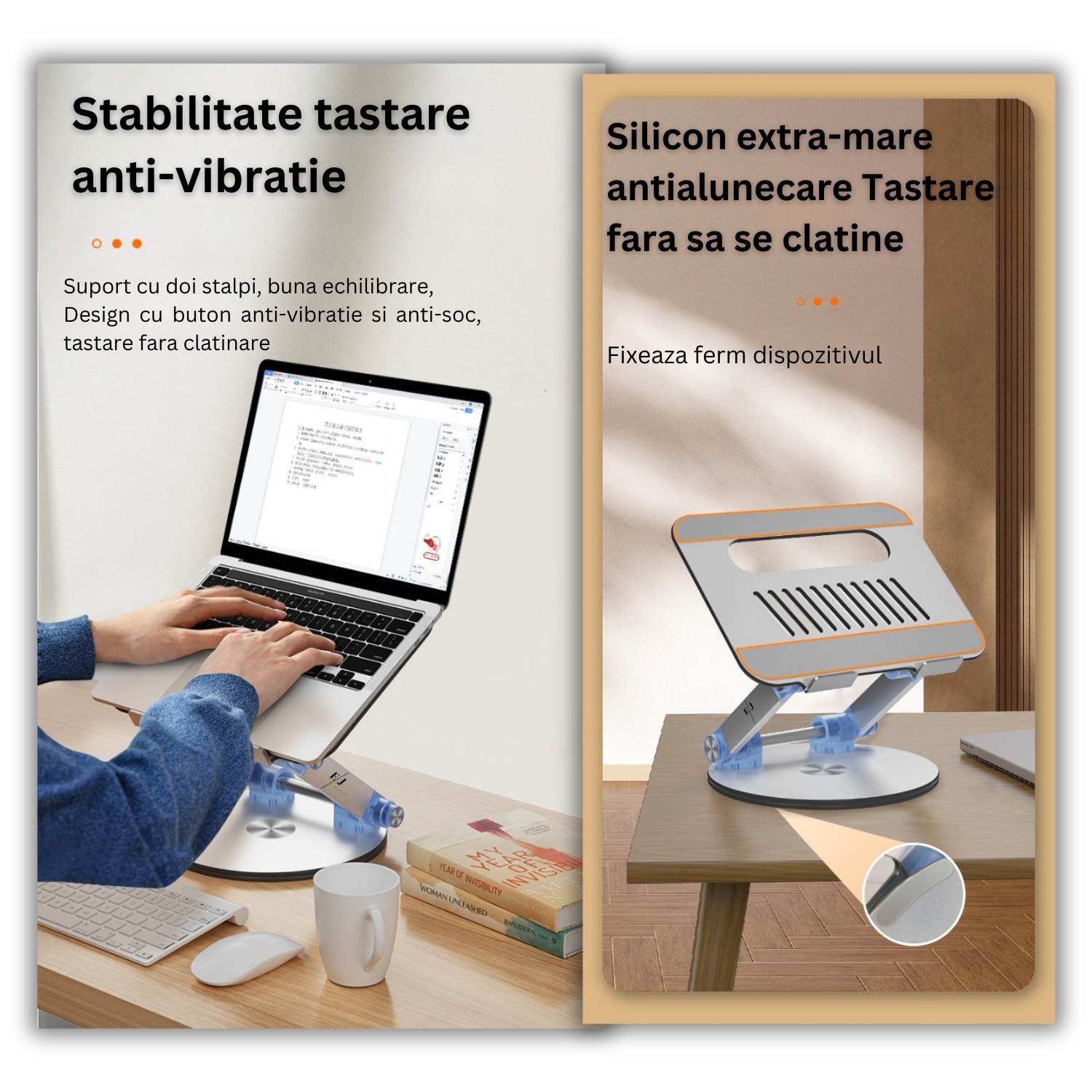 Suport laptop din aluminiu pentru birou, EJ PRODUCTS, S79, cu baza ...