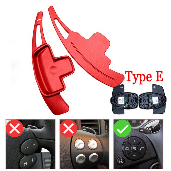 Set 2 padele rosu volan pentru Mercedes-Benz, Shift Paddle W212 S212 ...