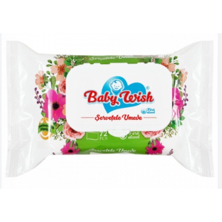 Servetele umede fara alcool, Baby Wish, 72 buc - eMAG.ro
