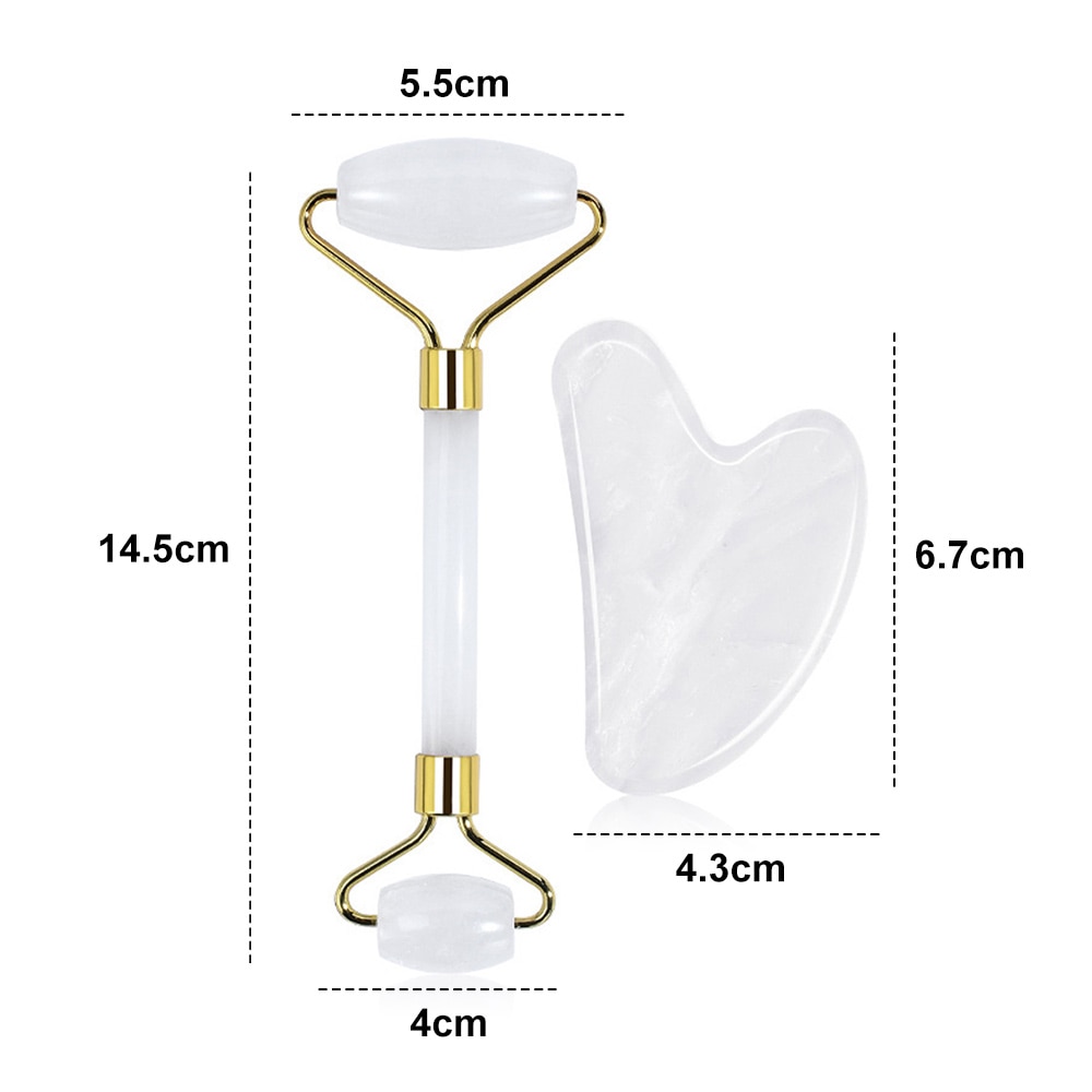 Gua Sha & Stick de masaj, Cozevdnt, Jad, Alb - eMAG.ro