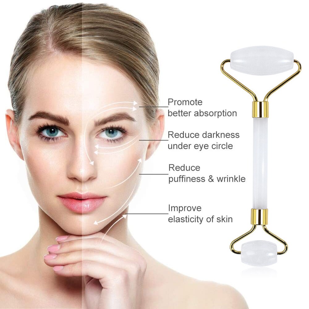 Gua Sha & Stick de masaj, Cozevdnt, Jad, Alb - eMAG.ro