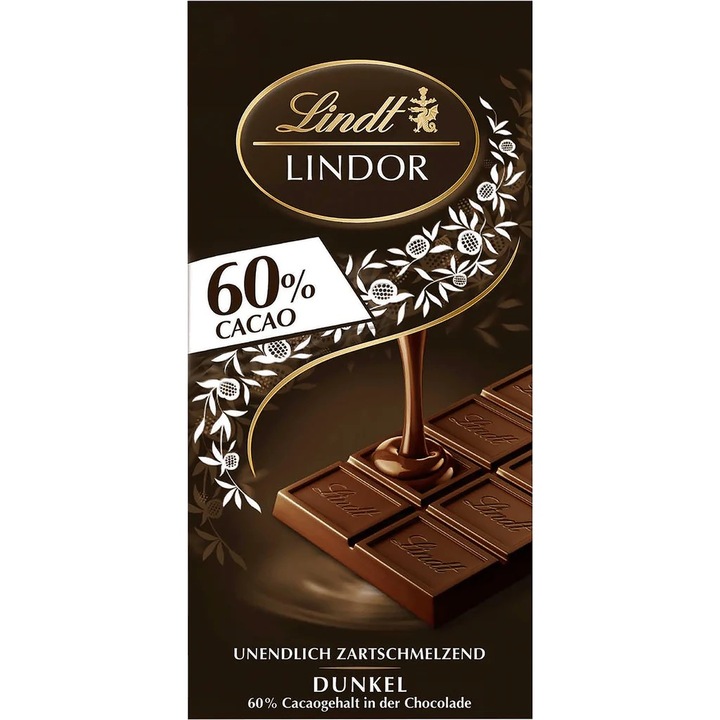 Ciocolata neagra Lindt 60% cacao 100 gr - eMAG.ro