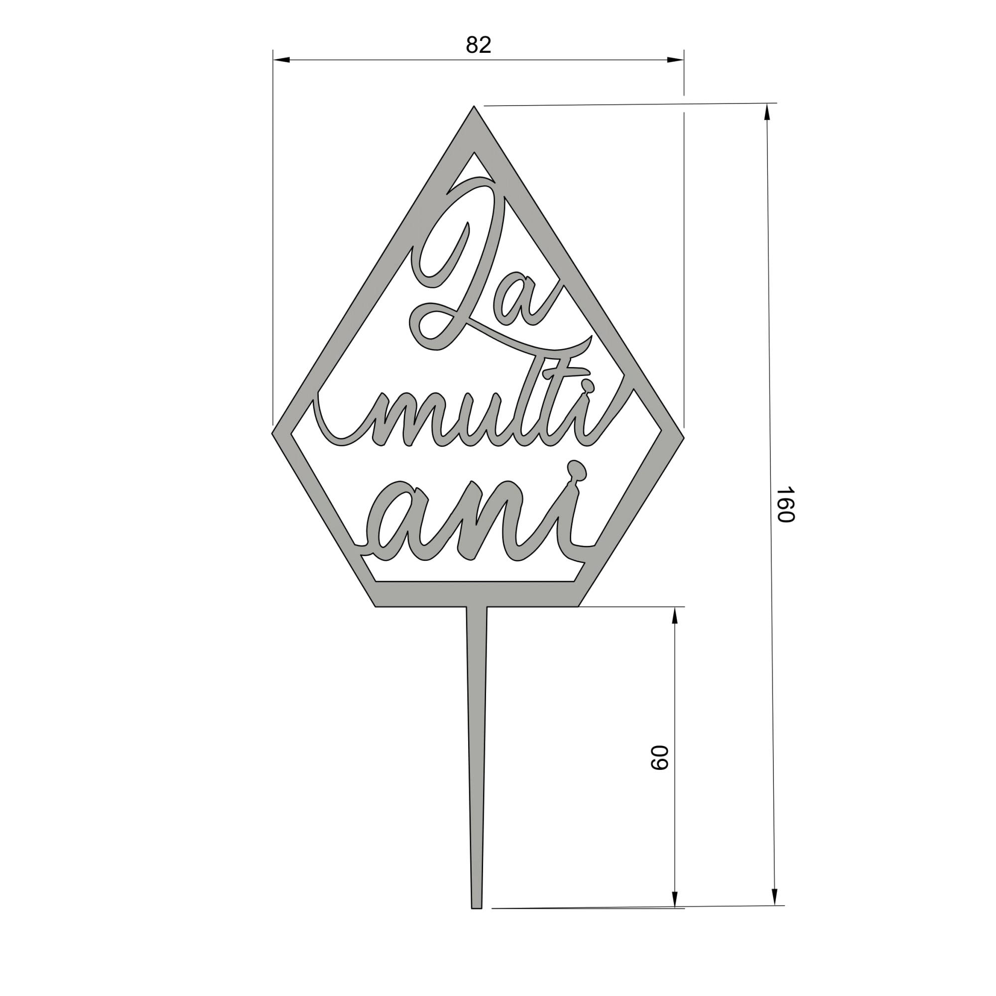 Topper La multi ani cu rama diamant - eMAG.ro